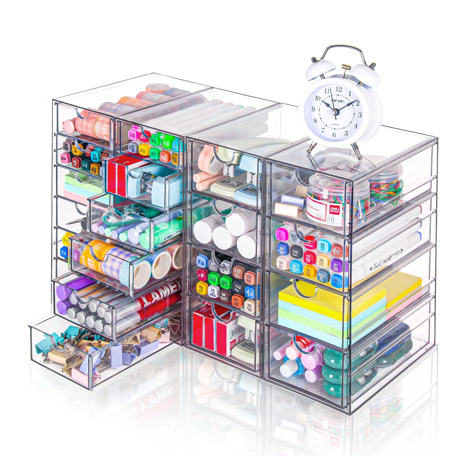 Rebrilliant Acrylic Storage Boxes With Drawers | 20 Drawers, 4 Sets | Desktop Organizers And ...
